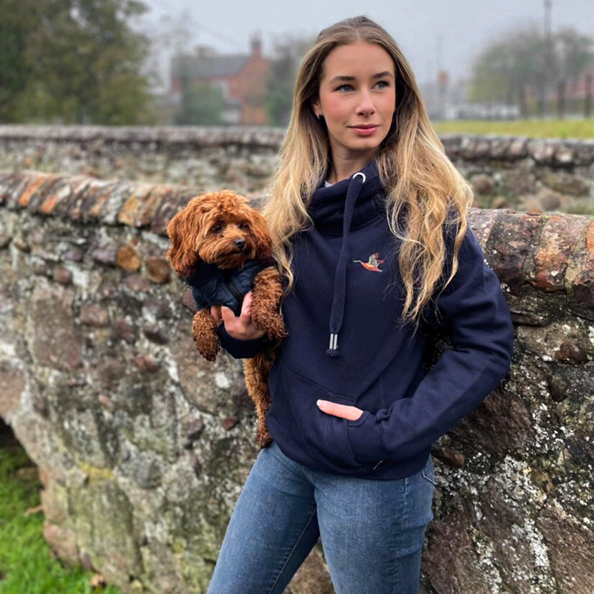 Mallard Duck- Cowl Neck Hoodie Navy – Colby and flynn